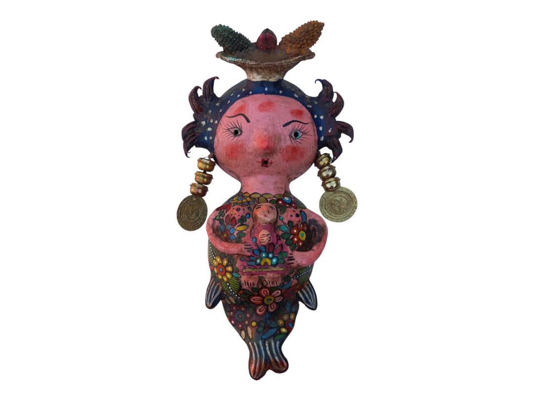 Coconut Doll. Mexican Folk Art. Wall Decor. Home Decor. Mexican ...