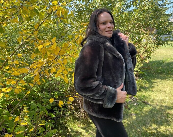 Vintage Blue Iris Mink Jacket, Rare Color, Kossoff Furs, Greyblue ...