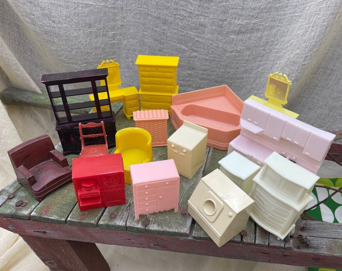 Vintage Lot of Mar Marx Dollhouse Furniture, 16 Pieces, Multi-color ...