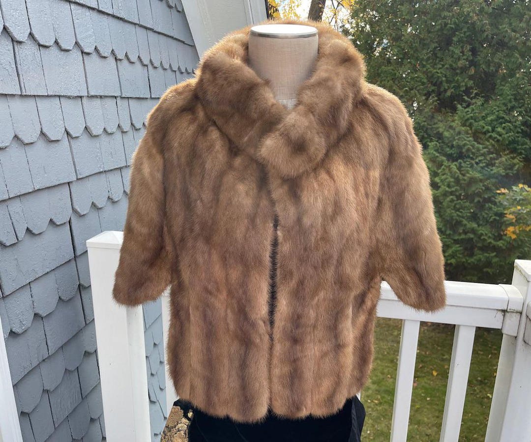 Vintage Mink Stoll, Plush Light Brown, Brandenburg Furs, Satin Lined ...