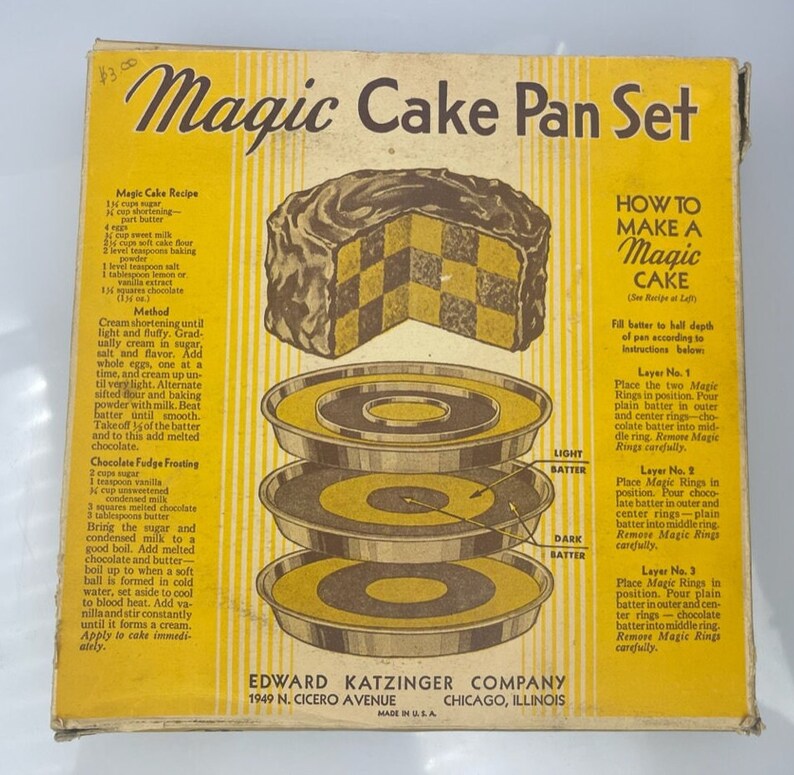 Vintage 1950s Magic Cake Pans Set Original Box Vintage - Etsy