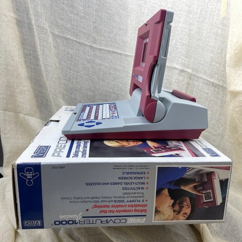 Vintage VTECH Pre Computer 1000 Junior 9 Discs Early Talking - Etsy