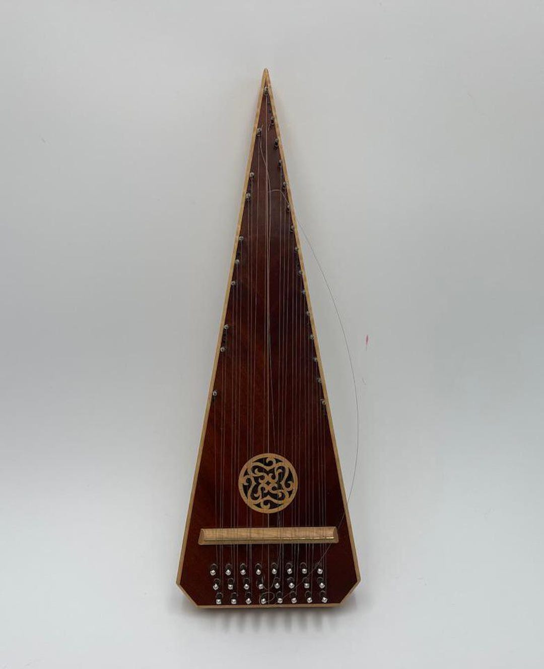 Vintage Handmade Psaltery, Zither, Mixed Light and Dark Wood ...