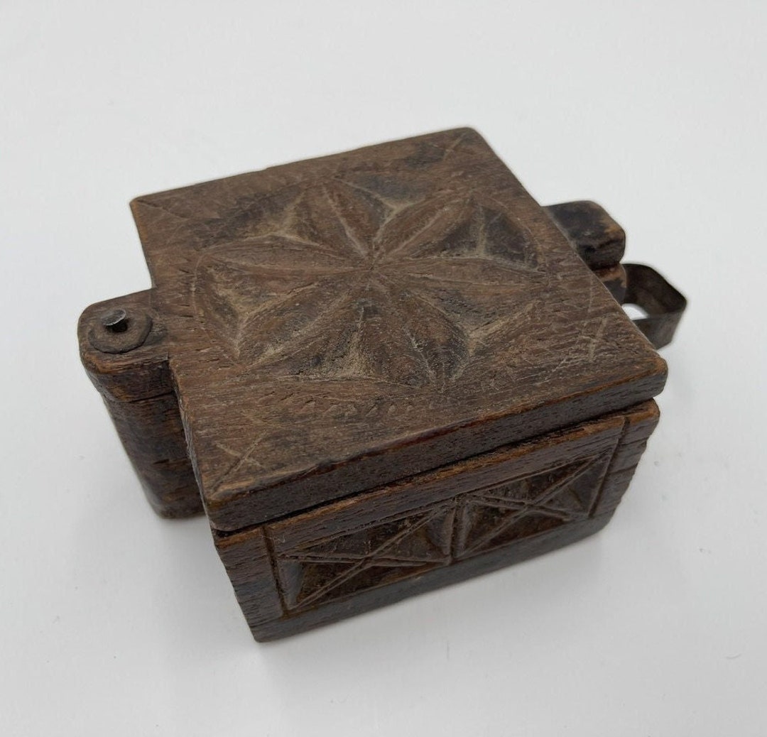 Antique Wooden Spice Box, Masala Box, Hand Made & Carved, Late-19th ...