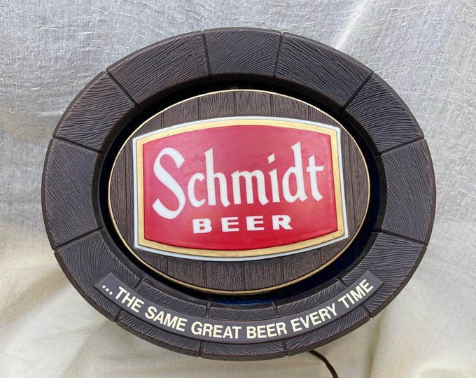 Rare 1970s Schmidt Beer Barrel Rotating Motion Sign, Schmidt Beer on ...