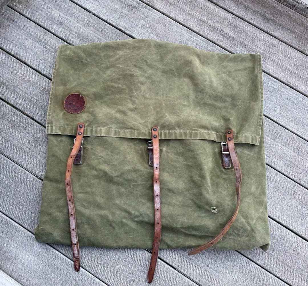 Vintage HUGE Duluth Pack Backpack, Canvas, Leather, Brass, Canoeing ...