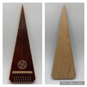 Vintage Handmade Psaltery, Zither, Mixed Light and Dark Wood ...