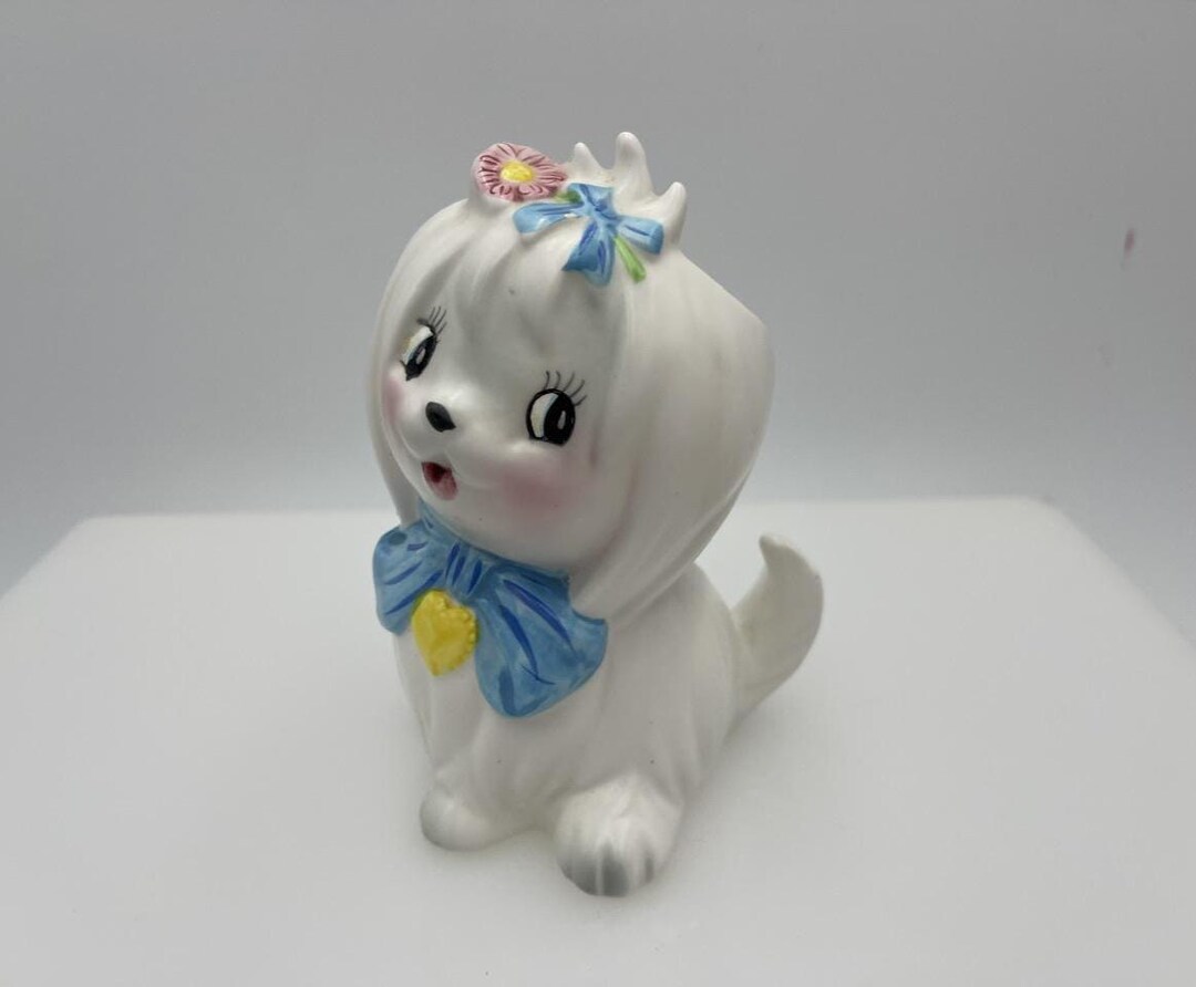 Vintage Lefton’s Mr. Toodles Maltese Dog Planter, Anthropomorphic ...