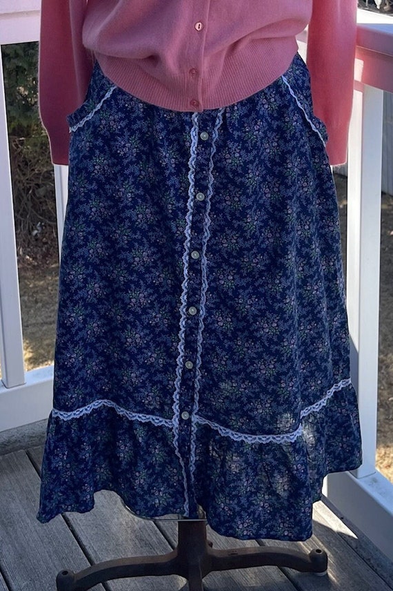Vintage 1970s Eber San Francisco Skirt, Prairie Cotta… - Gem