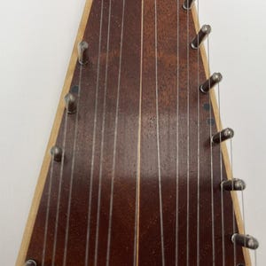 Vintage Handmade Psaltery, Zither, Mixed Light and Dark Wood ...