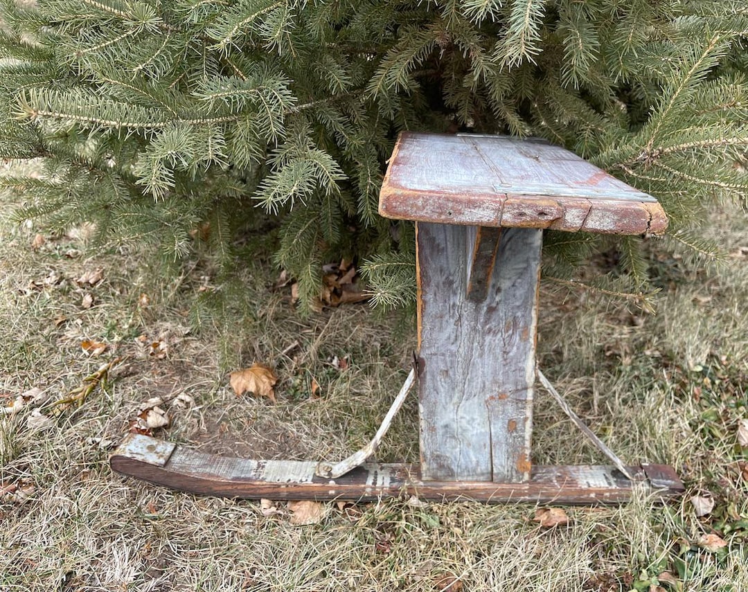 Antique Jack Jumper Wood Sled, Ski Sled, Single Runner Sled With Seat ...