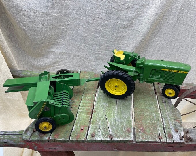 Vintage 1960 Ertle John Deere 3020 Tractor & Bailer, Set, Carter 14T ...