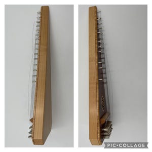 Vintage Handmade Psaltery, Zither, Mixed Light and Dark Wood ...
