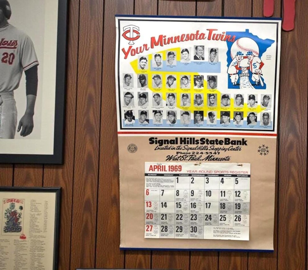 Vintage 1969 Minnesota Twins Calendar, Promotional Calendar, Photos ...