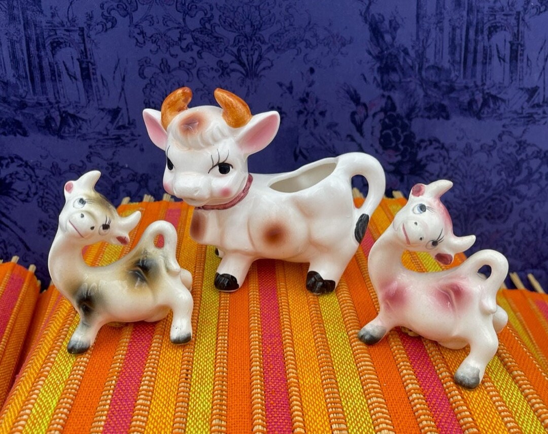Vintage Cow Elsie Creamer & Shakers, Excellent Cond., Cute Faces! 1960s ...