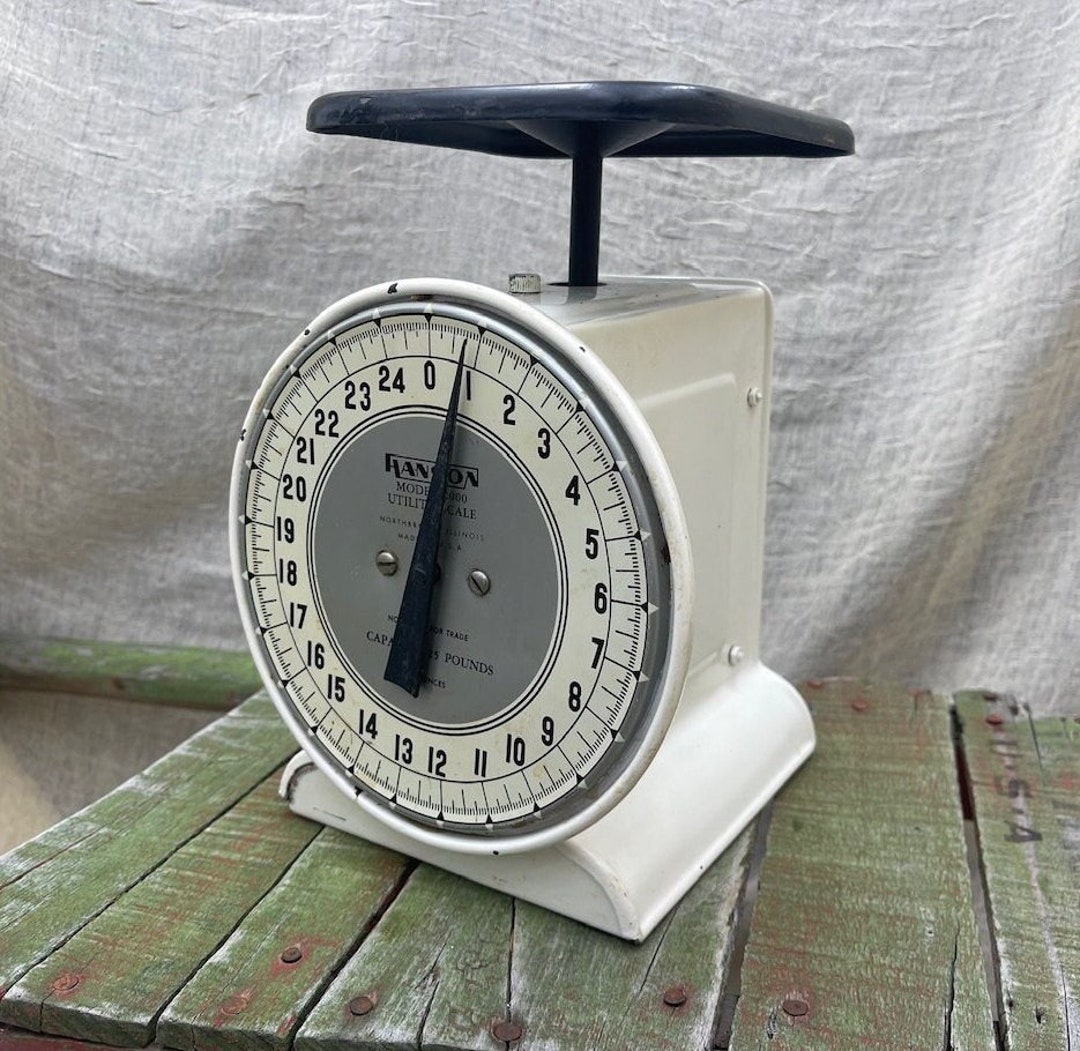 Antique Hanson Kitchen Scale, Metal, Rustic Farmhouse Decor, Works ...