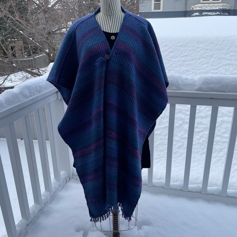 Hand Knit Poncho - Etsy