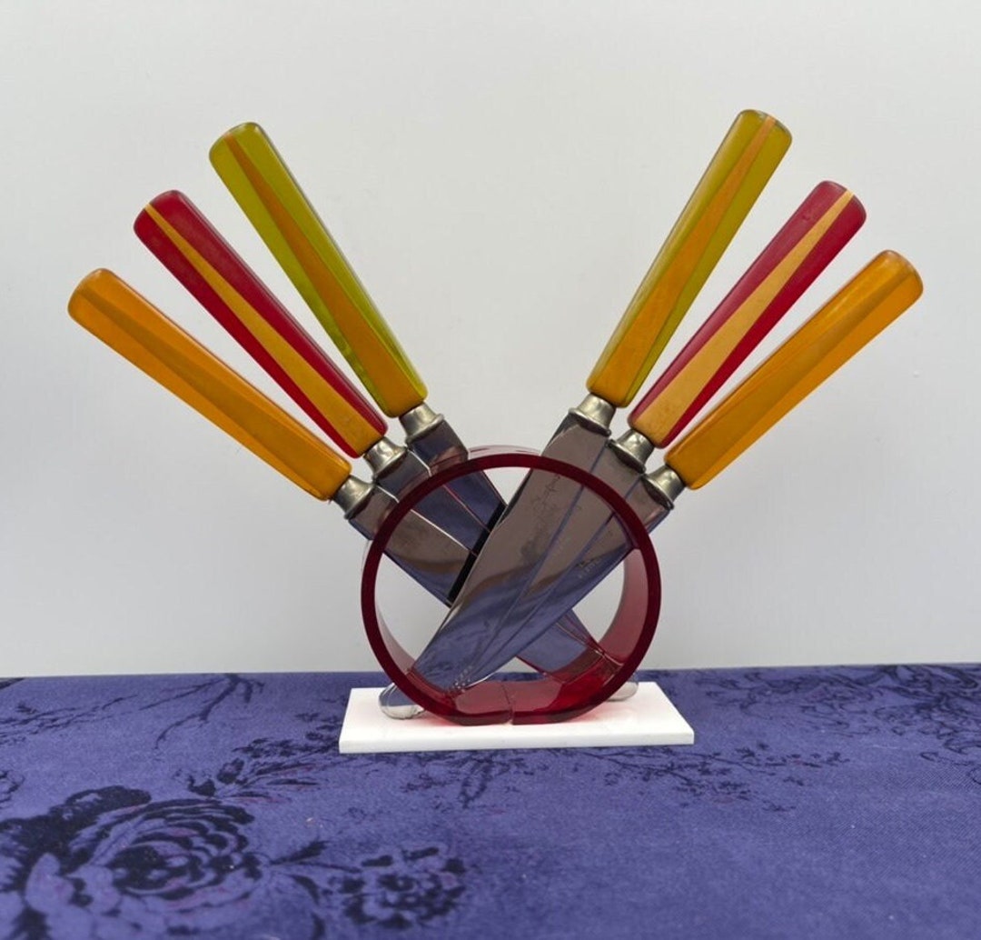 Art Deco Bakelite Knife Set, Fruit & Cheese, Solingen/rostfrei Knives ...