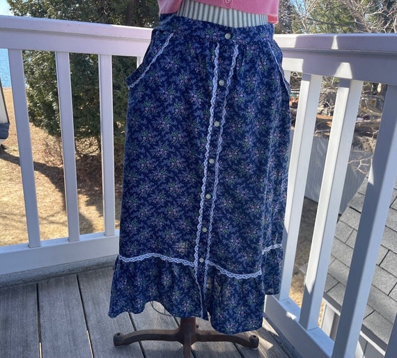 Vintage 1970s Eber San Francisco Skirt, Prairie Cotta… - Gem