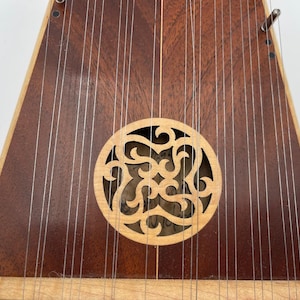 Vintage Handmade Psaltery, Zither, Mixed Light and Dark Wood ...