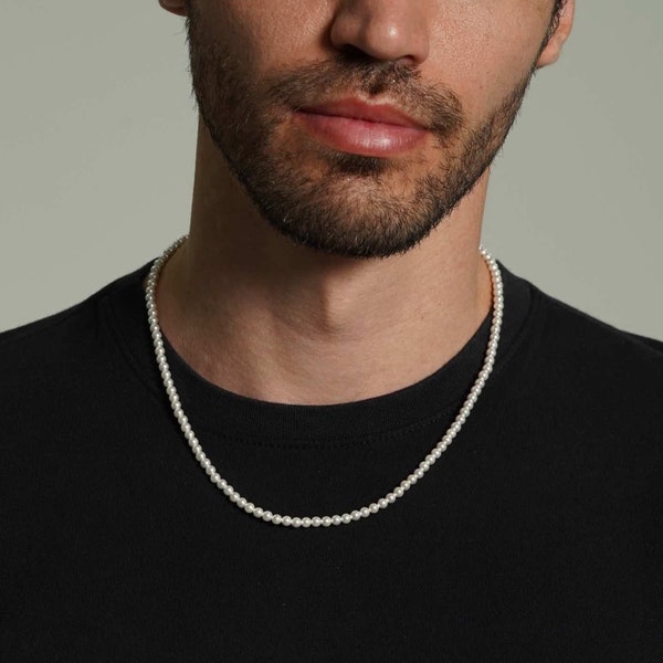 Mens Small Pearl Necklace - Etsy