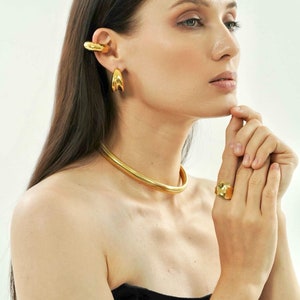 Chunky Ear Cuffs in Gold & Silver Textured Ear Cuffs Hammered Cuff ...