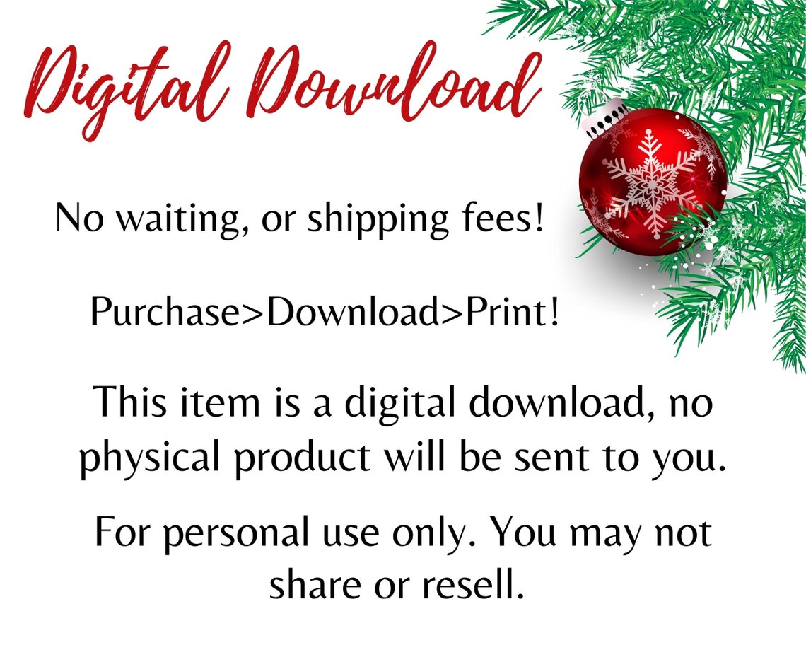 Christmas Gift Tags, Digital Gift Tags, Printable Gift Tags, Christmas ...