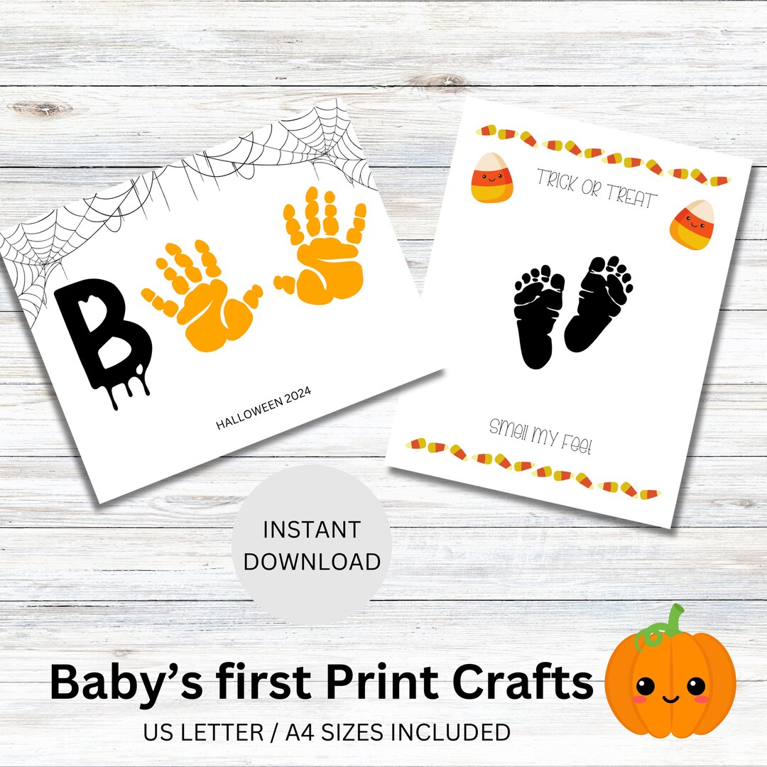 Halloween Handprint Art Bundle, Boo Handprint, Baby Footprint, Daycare ...