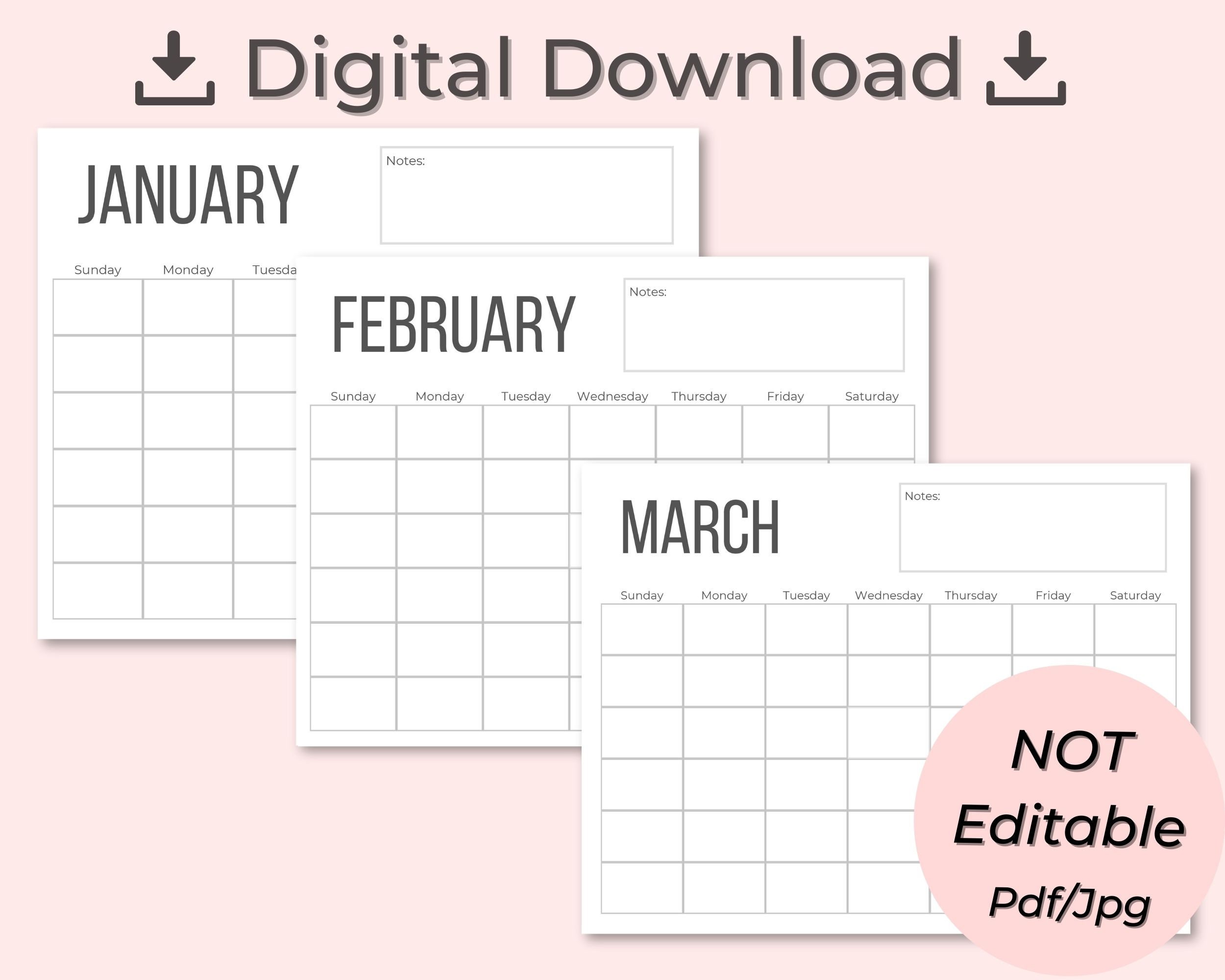 Calendar Printable - Etsy