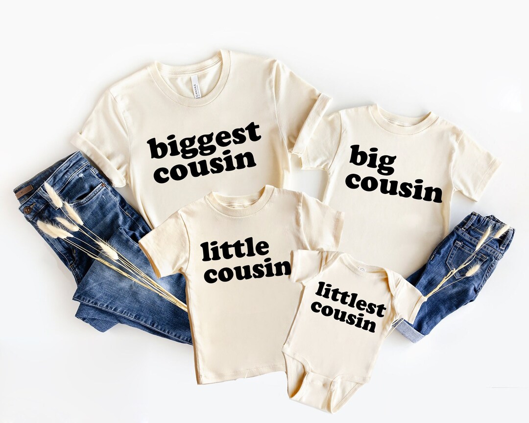 Big Cousin Little Cousin Shirts, Matching Cousin Crew Shirts, Pregnancy Reveal, Neutral New Baby ...