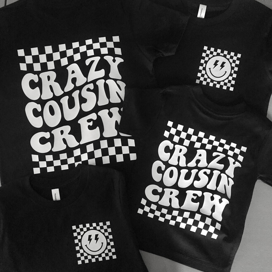 Cousin Crew Shirt, Crazy Cousin Crew Checkered Design, Matching Family ...