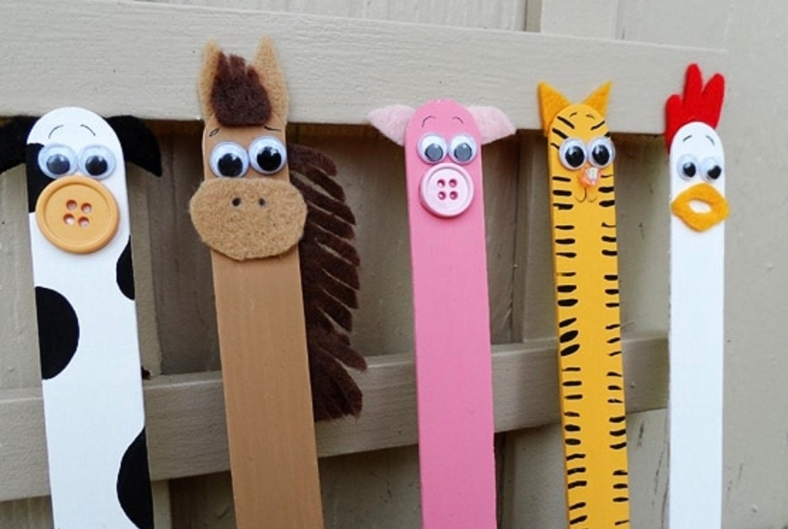 Animal Popsicle Stick Bookmarks - Etsy