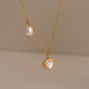 Gold Heart Necklace, Waterproof Tarnish Resistant Necklace, Mother of ...