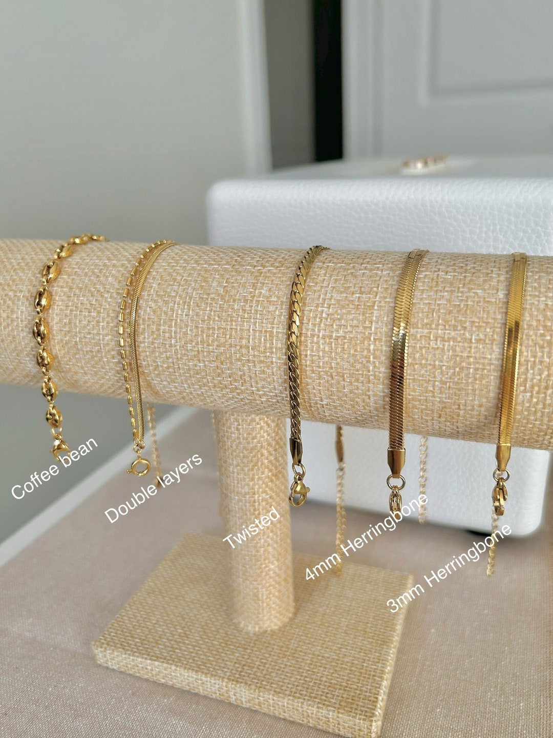 18k Gold Stainless Steel Bracelets, Waterproof Tarnish Resistant ...