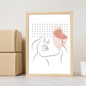 Abstract Boho Art Face Print Woman Face Line Drawing - Etsy