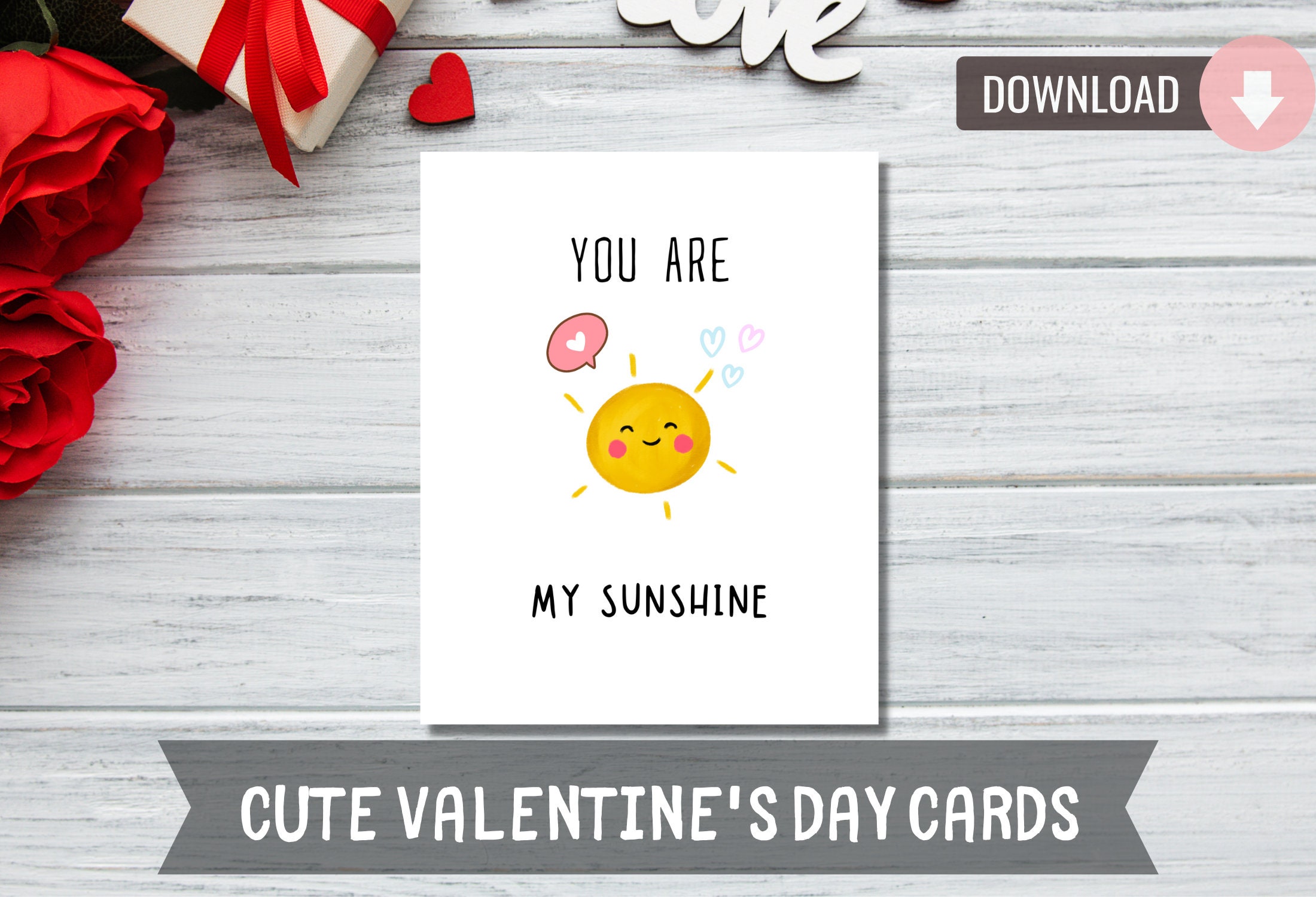 Valentine's Day Card - Printable Modern Design (digital Download) - Etsy
