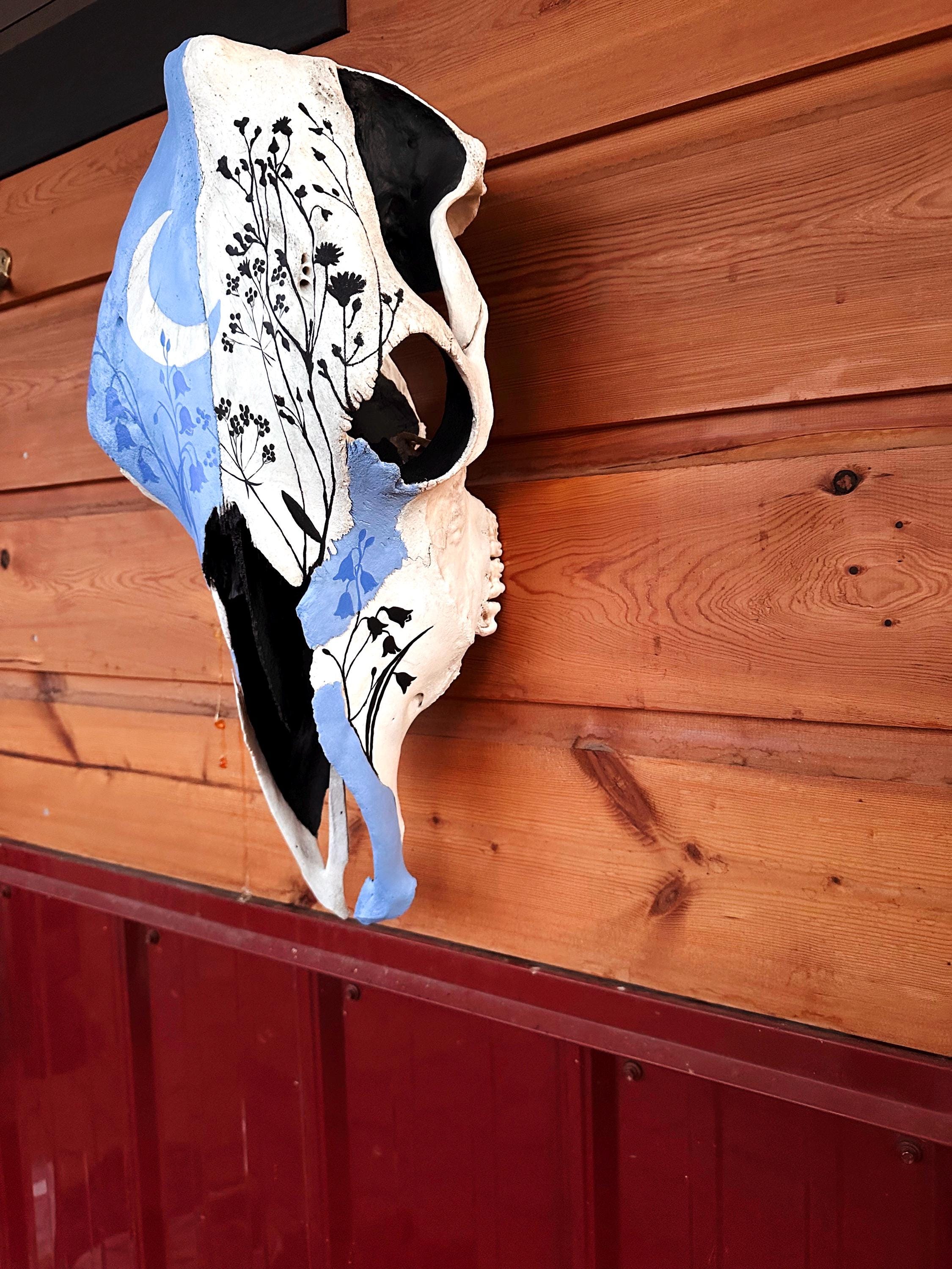Authentic Hand-painted Skull | Montana Cow - Etsy