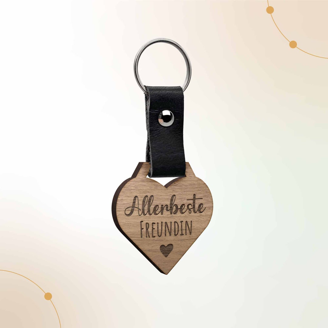 Heart Keychain With Engraving Gift Best Friend BFF Friend Gift Keychain ...