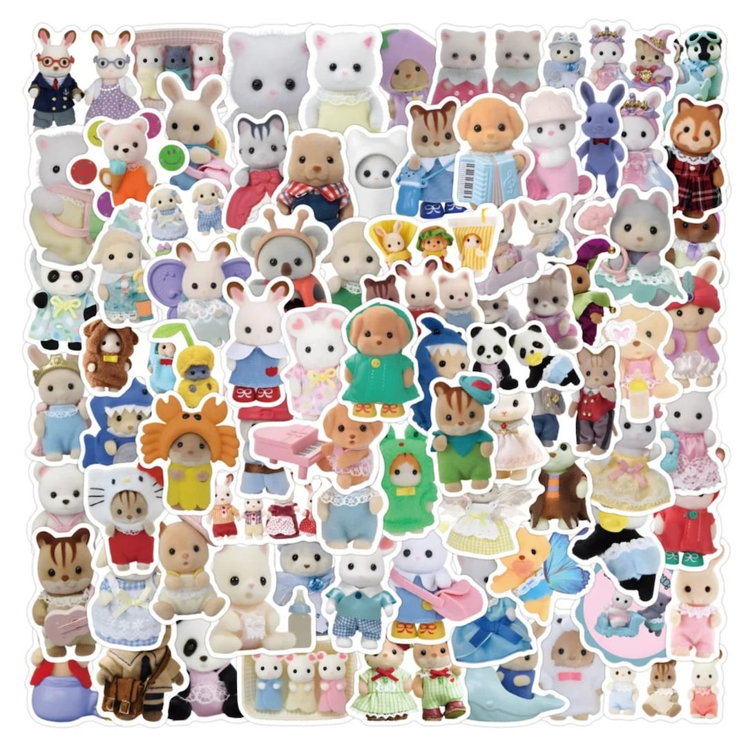 Calico Critters Stickers 120pcs/set Sylvanian Families Cute Toys ...