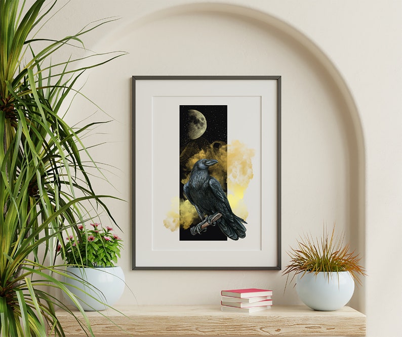 Raven Print Instant Download Raven Crow Printable Wall Art Etsy