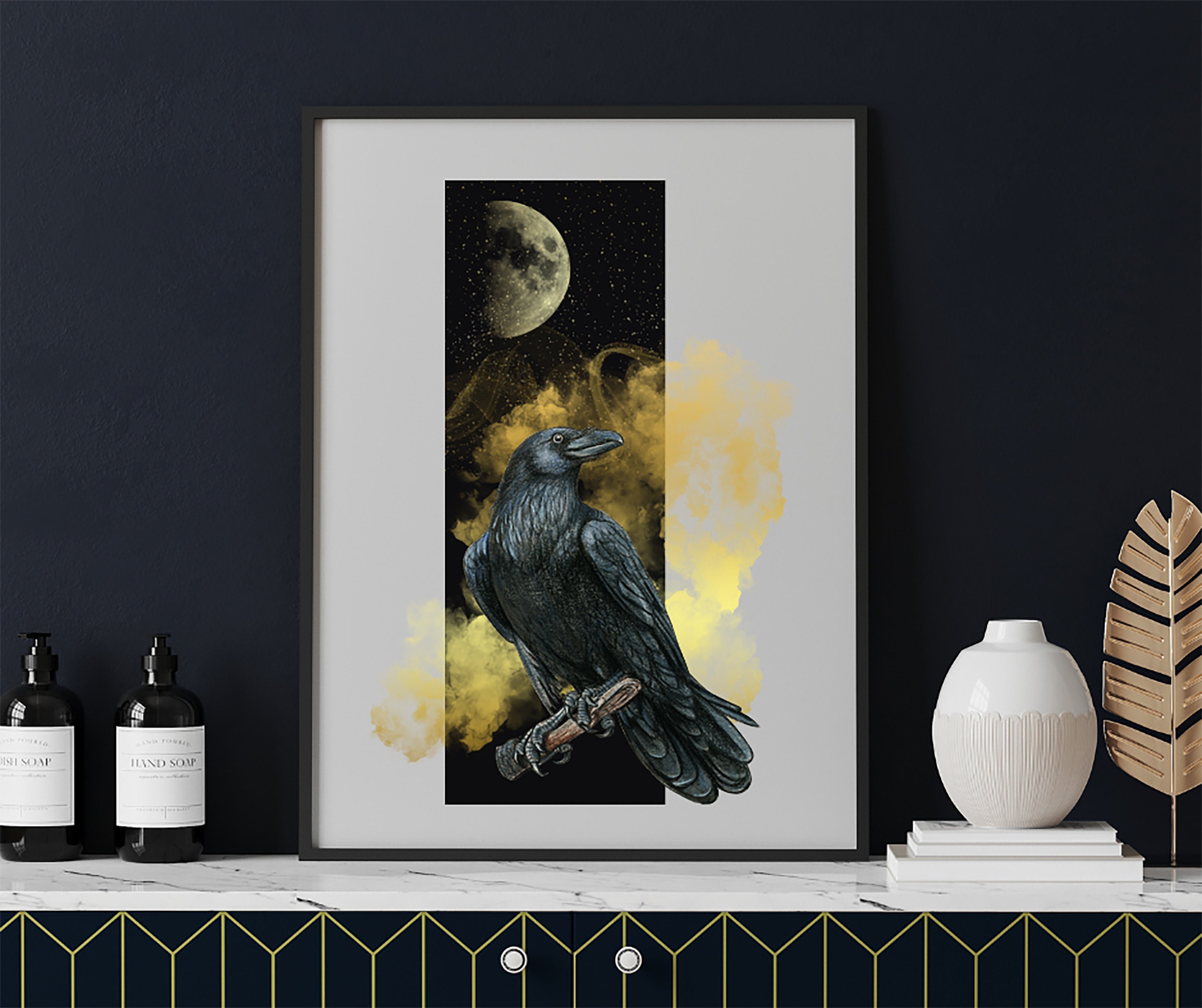 Raven Print Instant Download Raven Crow Printable Wall Art Etsy