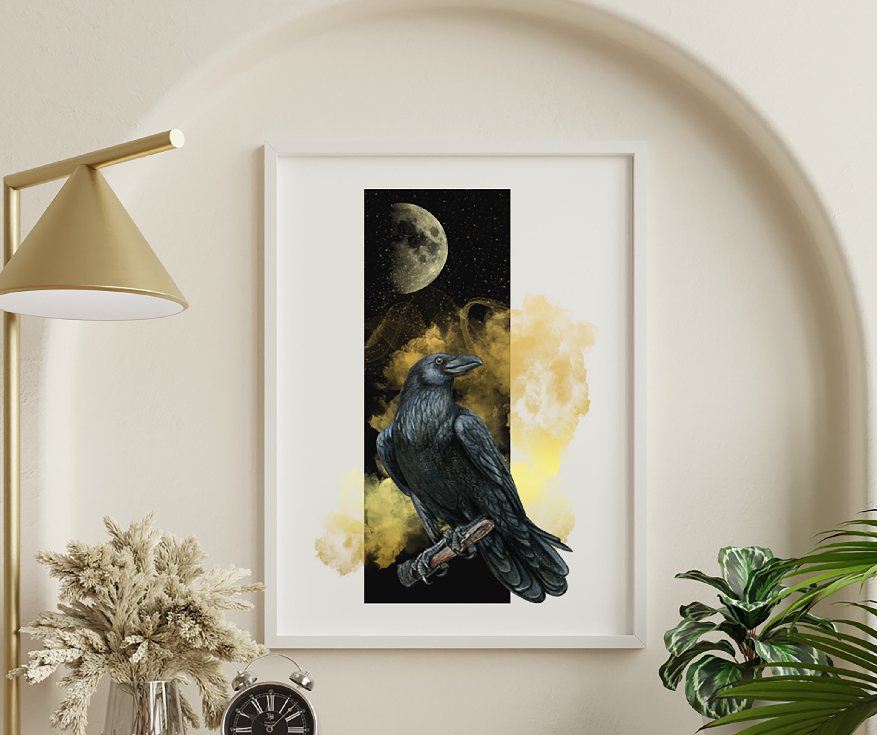 Raven Print Instant Download Raven Crow Printable Wall Art Etsy