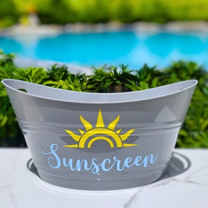 Sunscreen Basket, Plastic Summer Storage Bucket, Pool Storage Basket ...