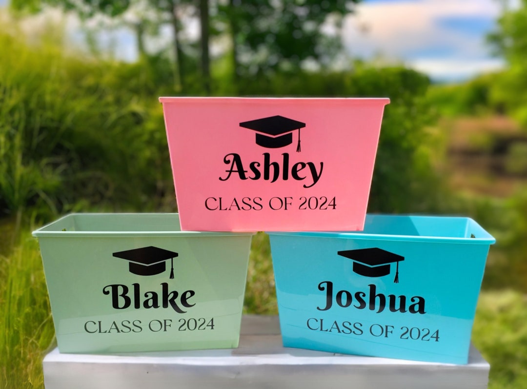 Personalized Graduation Basket, Custom Class of 2024 Bucket, Grad Gift ...