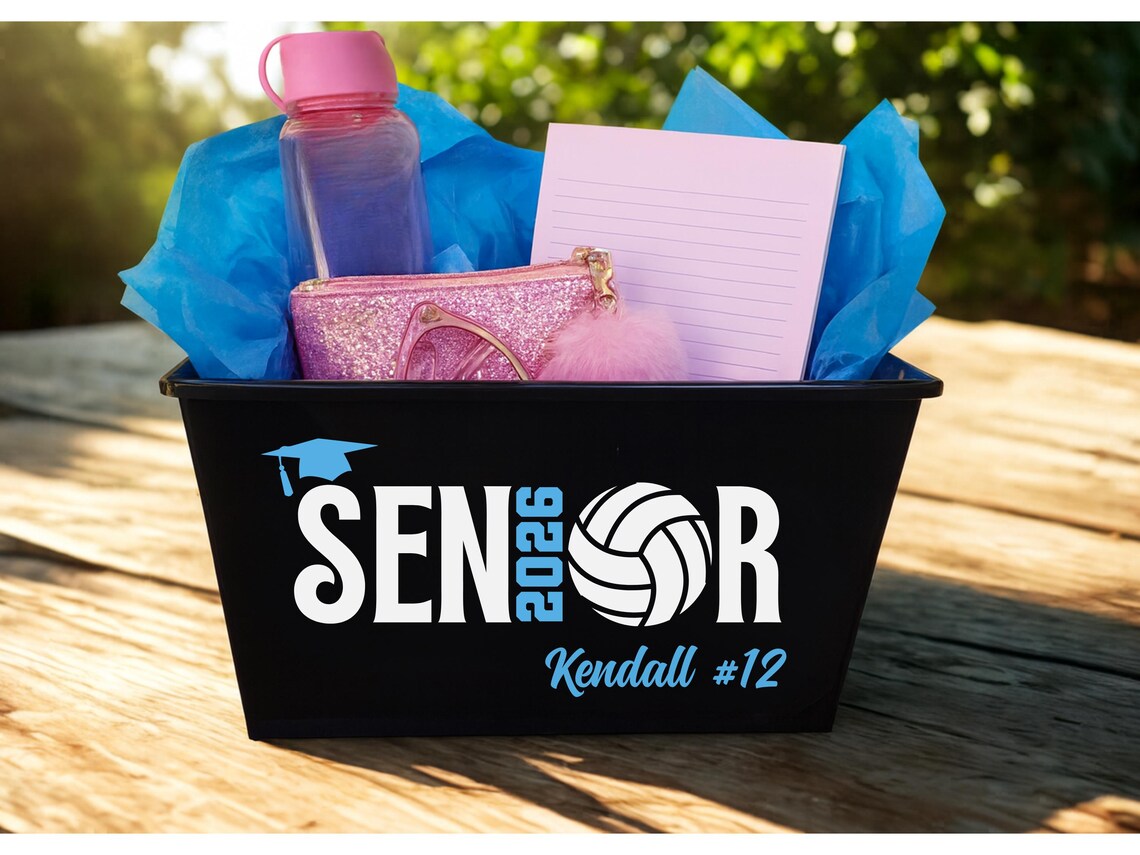 Personalized Volleyball Graduation Basket, Custom Volleyball Bucket ...