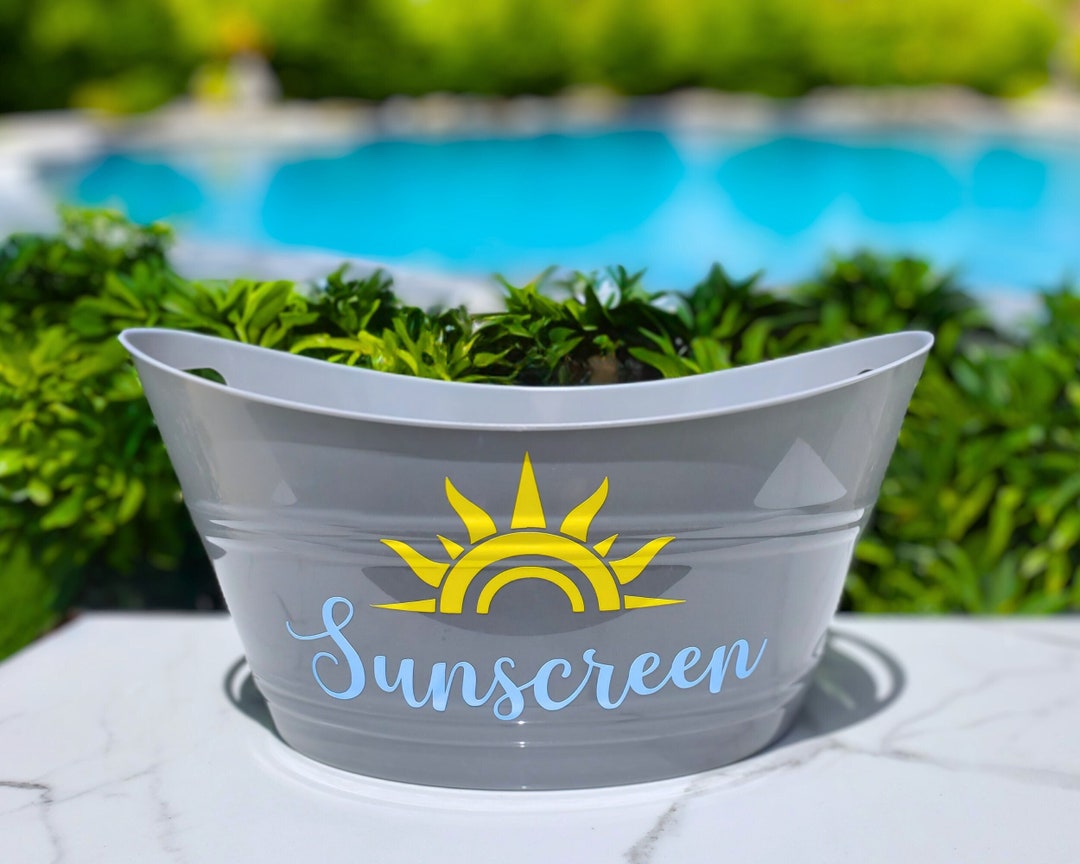 Sunscreen Basket, Plastic Summer Storage Bucket, Pool Storage Basket ...
