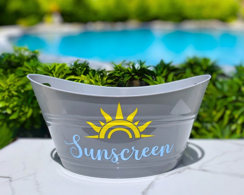 Sunscreen Basket, Plastic Summer Storage Bucket, Pool Storage Basket ...