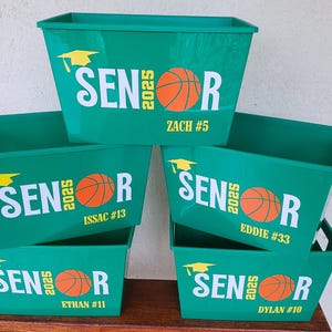Custom Senior Basketball Gift Basket, Personalized Graduation Basket ...