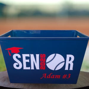 Custom Senior Baseball Basket - Graduation Baseball Senior Night Bucket ...