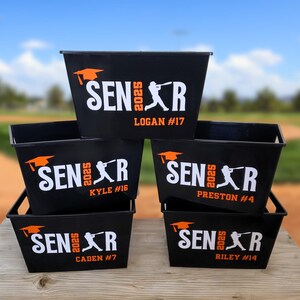 Custom Senior Baseball Basket - Graduation Baseball Senior Night Bucket ...